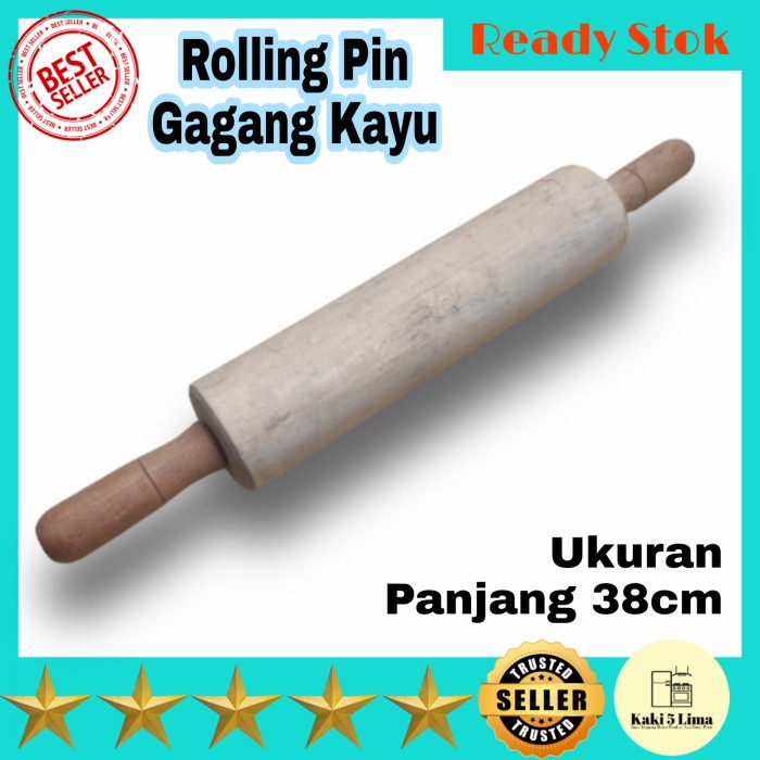 Jual Roller-Maker-Sushi- Rolling Pin Kayu Jumbo Rolling Pin Gagang Kayu ...