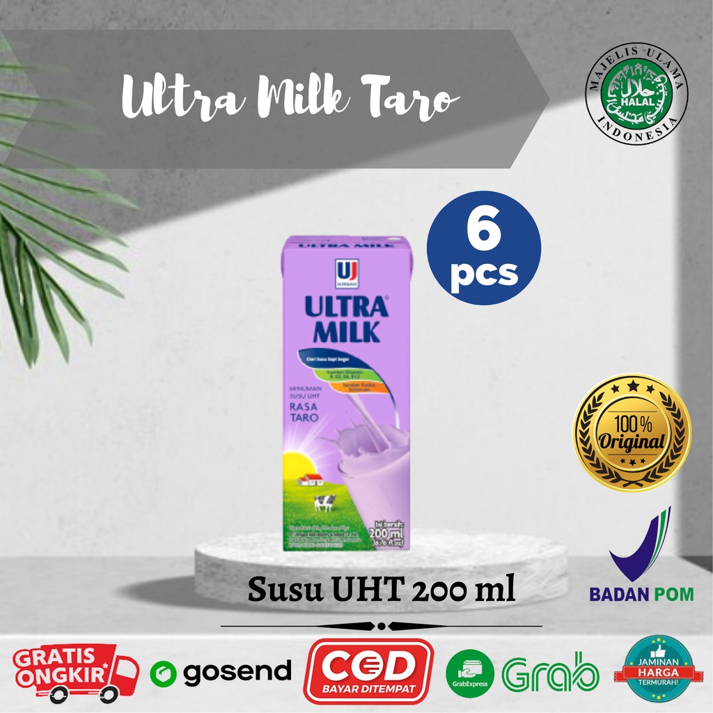 Jual Susu Ultra Milk Susu UHT Taro 6 x 200ml | Shopee Indonesia