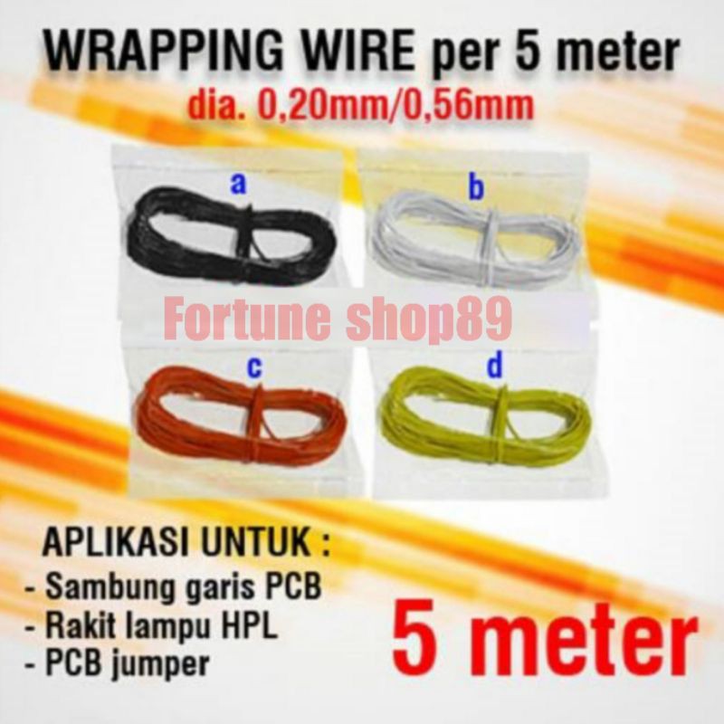 Jual Kabel Wrapping Wire Ukuran 5 Meter Diameter 0,20mm 0,56mm | Shopee ...