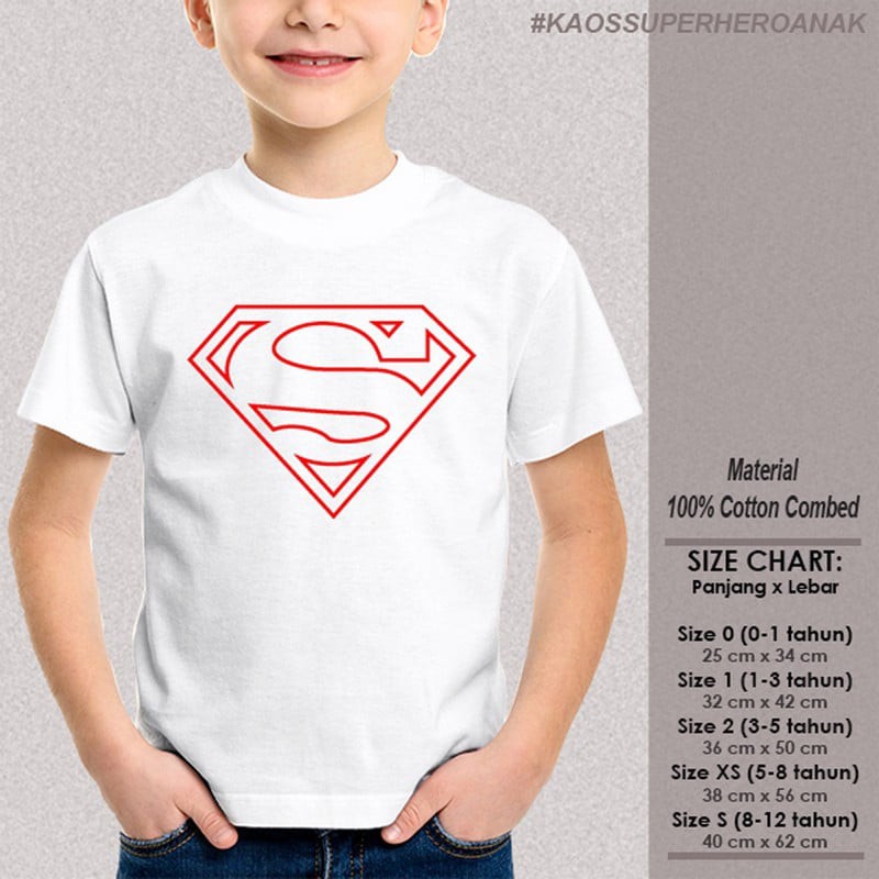 Jual baju anak superman / kaos superhero anak / baju anak karakter ...