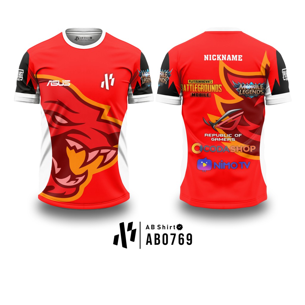 Jual JERSEY GAMING ESPORT PUBG FREEFIRE RED TIGER CUSTOM | Shopee Indonesia