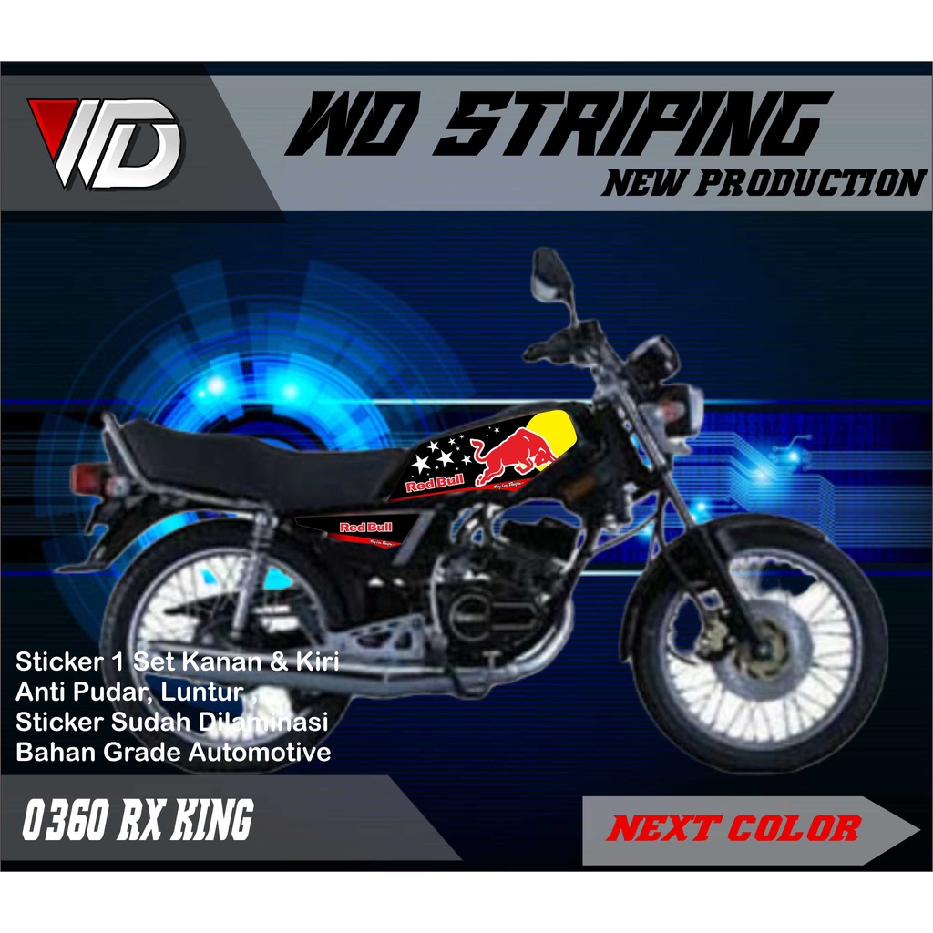 Jual 0360 Stiker Striping Yamaha Rx King Variasi Red Bull | Shopee ...