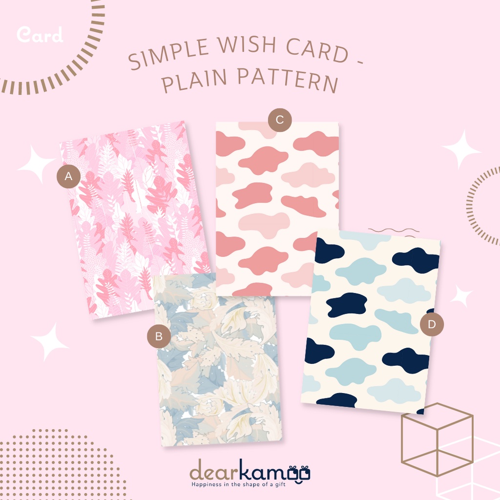 Jual Wish Card Plain Pattern / Kartu Ucapan Motif / Simple / Elegan ...