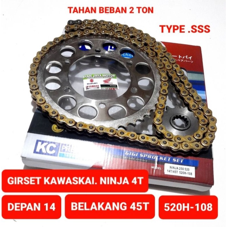 Jual (KCP) Girset kc Premier Kawasaki Ninja Mono Ninja 4T 250 14T/45T ...