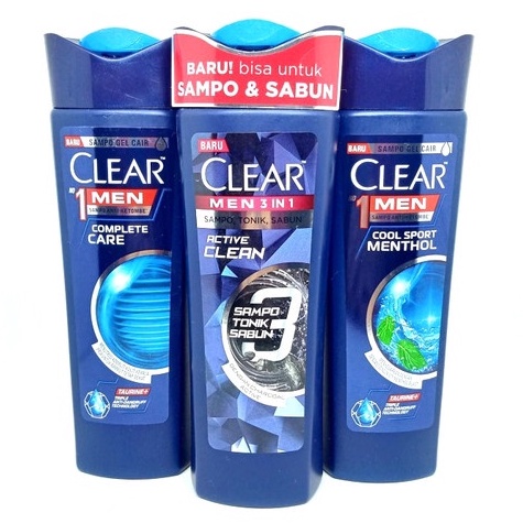 Jual CLEAR MEN Sampo 160ml (Complete Care,Cool Sport Menthol and Active ...