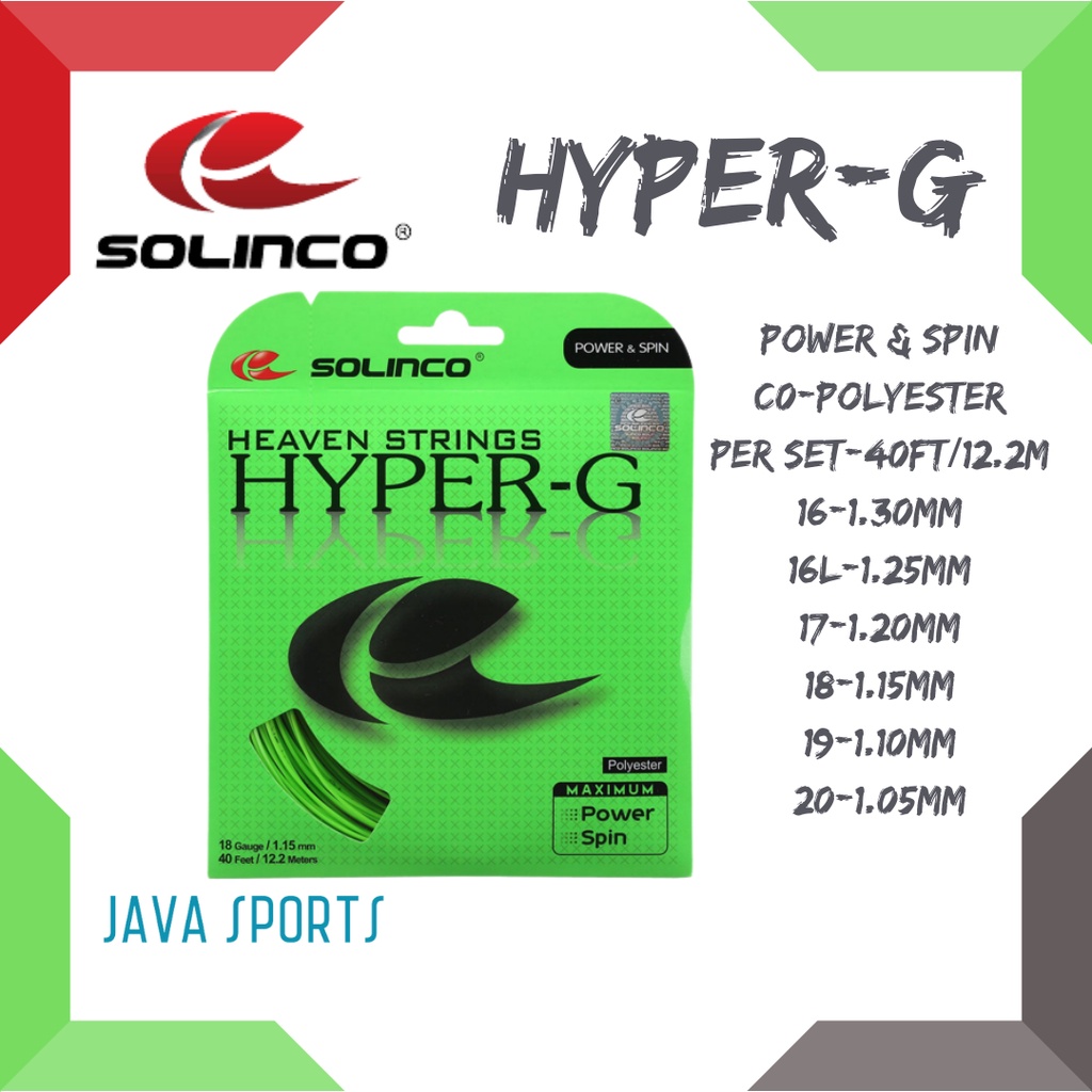 Jual Senar Tenis Solinco Hyper-G | Power & Spin | Co-Polyester | Shopee ...