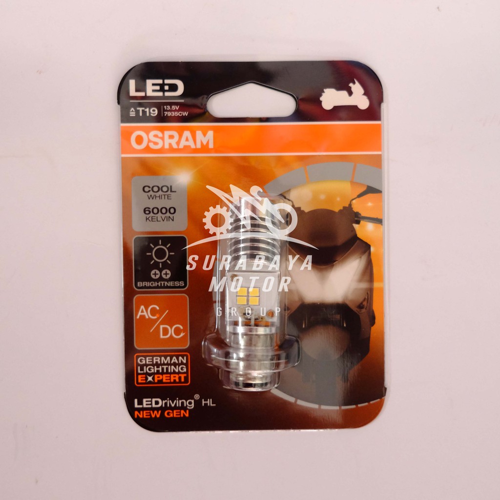 Jual Bohlam LED H6 Osram Motor Depan K1 T19 6000 Kelvin AC DC 6W 12V ...