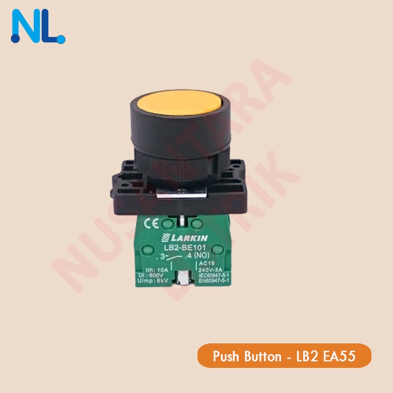 Jual Push Button Plastic Head Flat Larkin 1NO+1NC | Shopee Indonesia