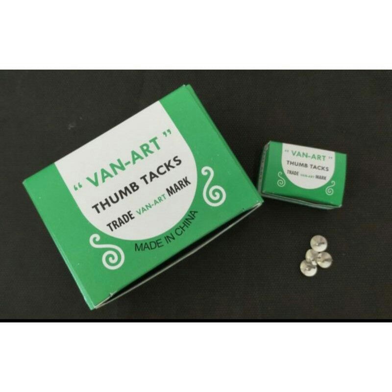 Jual [1 pak] paku pines thumb tacks isi 10 kotak/ paku payung murah ...