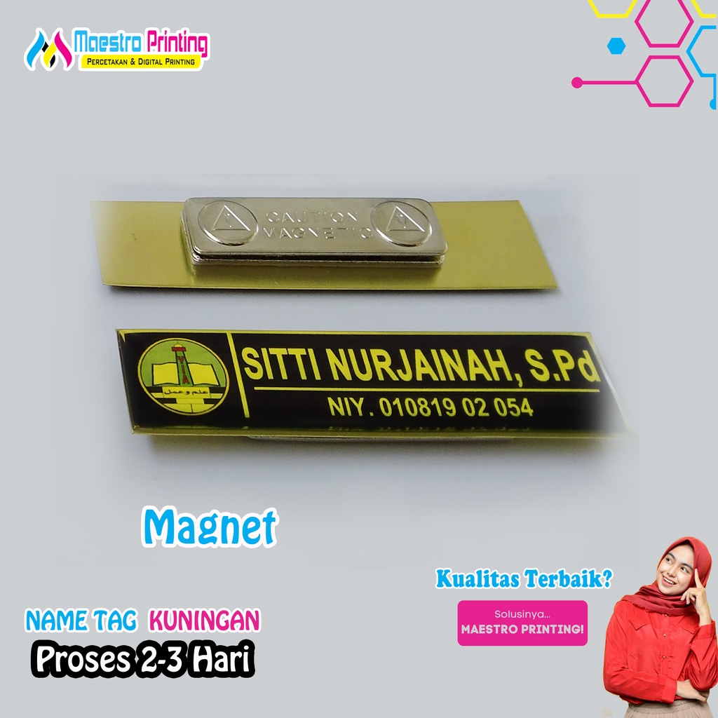 Jual NAME TAG BAD NAMA DADA PIN NAMA KUNINGAN STAINLESS | Shopee Indonesia