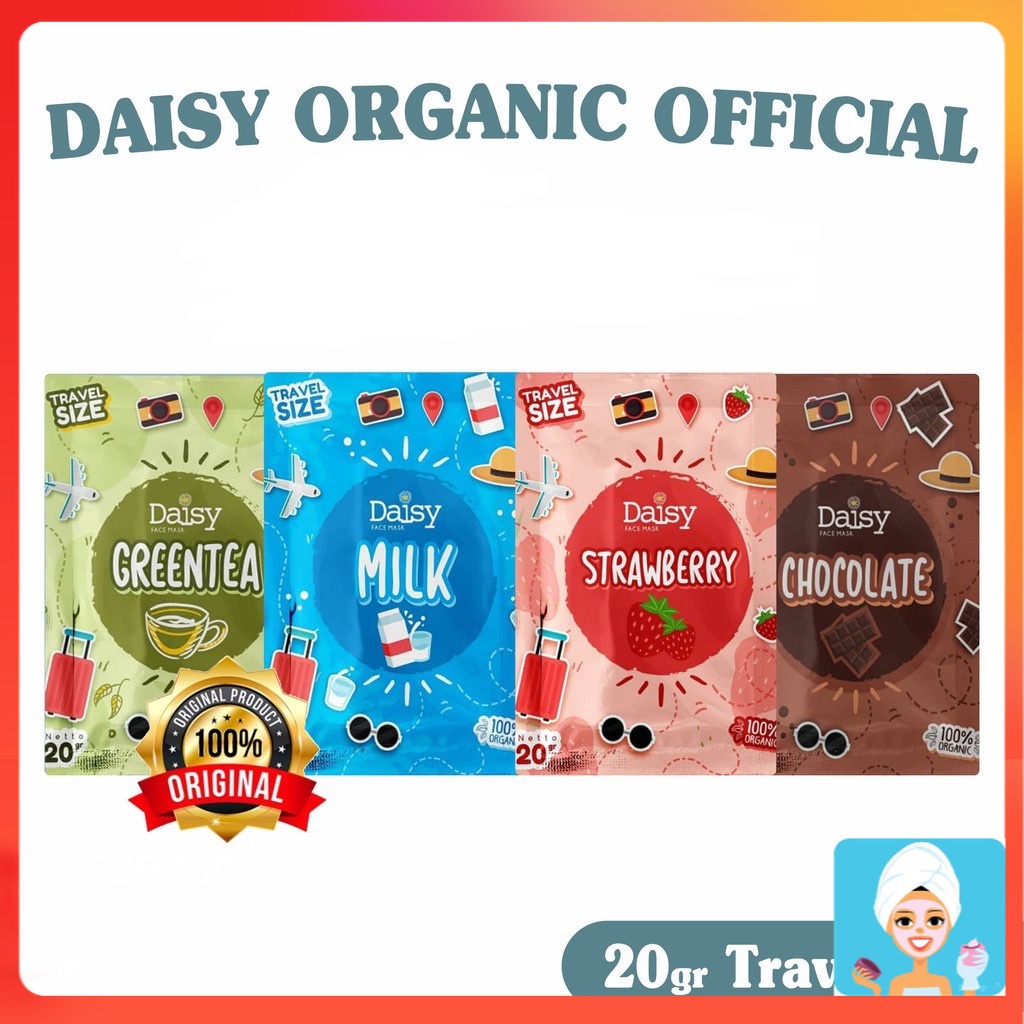 Jual [ML] 20GR DAISY ORGANIC FACE MASK MASKER ORGANIK WAJAH FACEMASK 20 GR GRAM | Shopee Indonesia