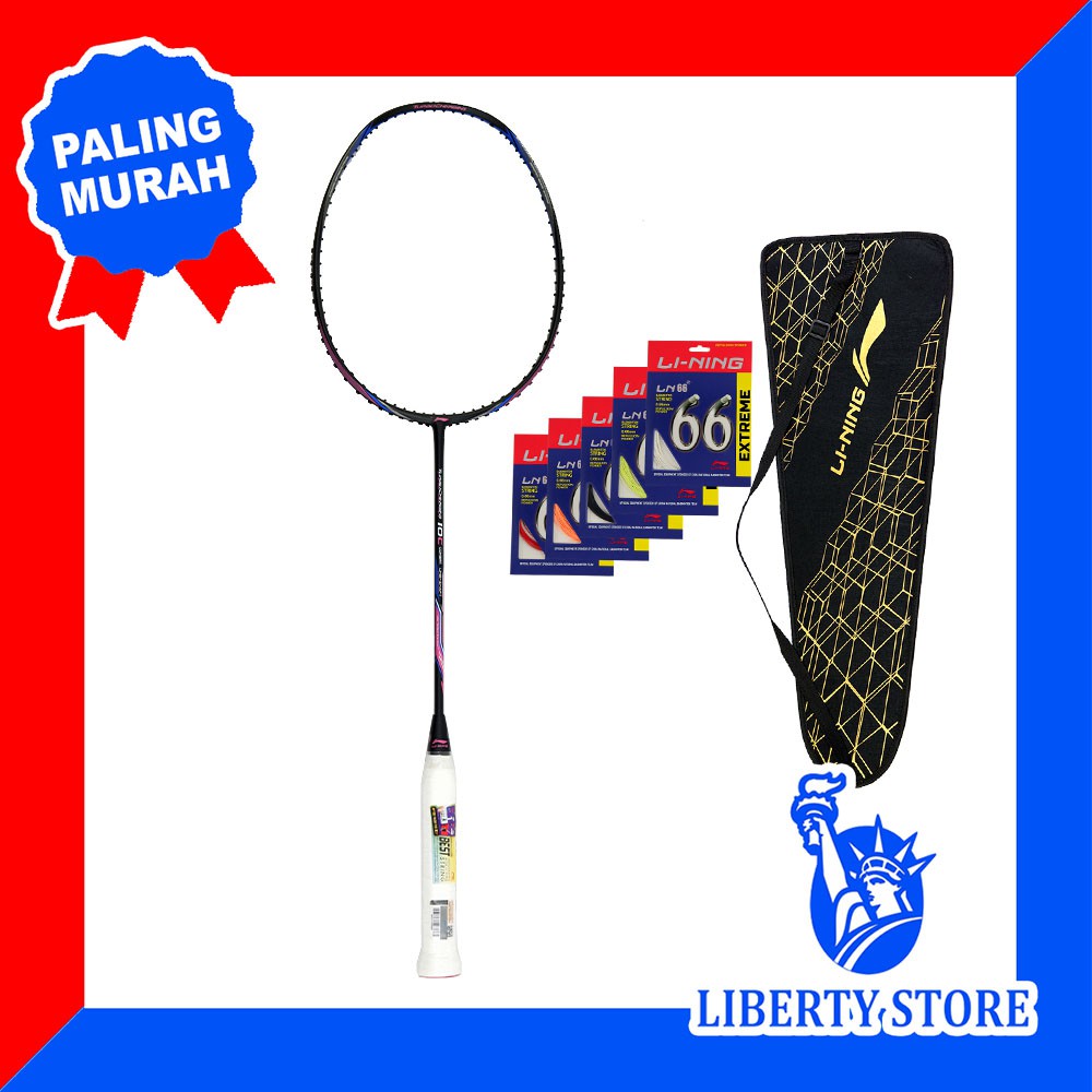 Jual Raket Badminton ORIGINAL LINING TURBO CHARGING 10 COMBAT + TAS ...