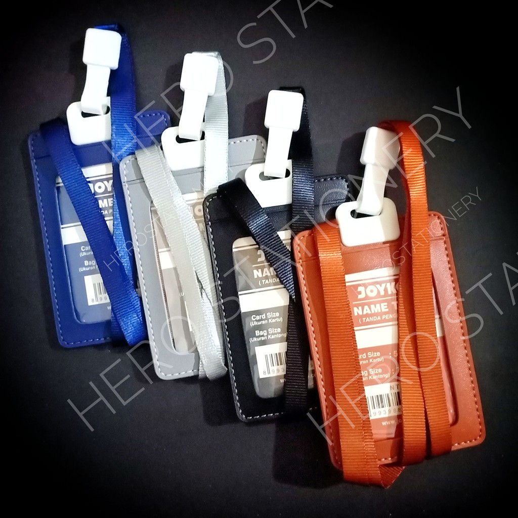 Jual ID name tag label pengenal identitas joyko bahan kulit 55 mm x 90 ...