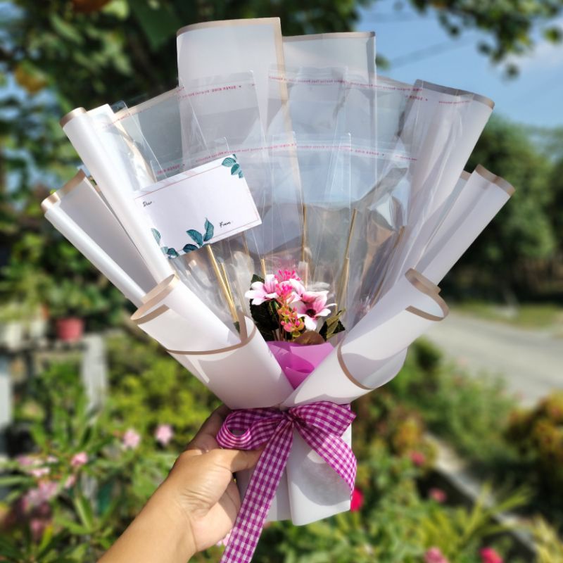 Jual BUKET UANG 15 SLOT+BUNGA MURAH/FREE PACKING KARDUS FREE/KARTU ...