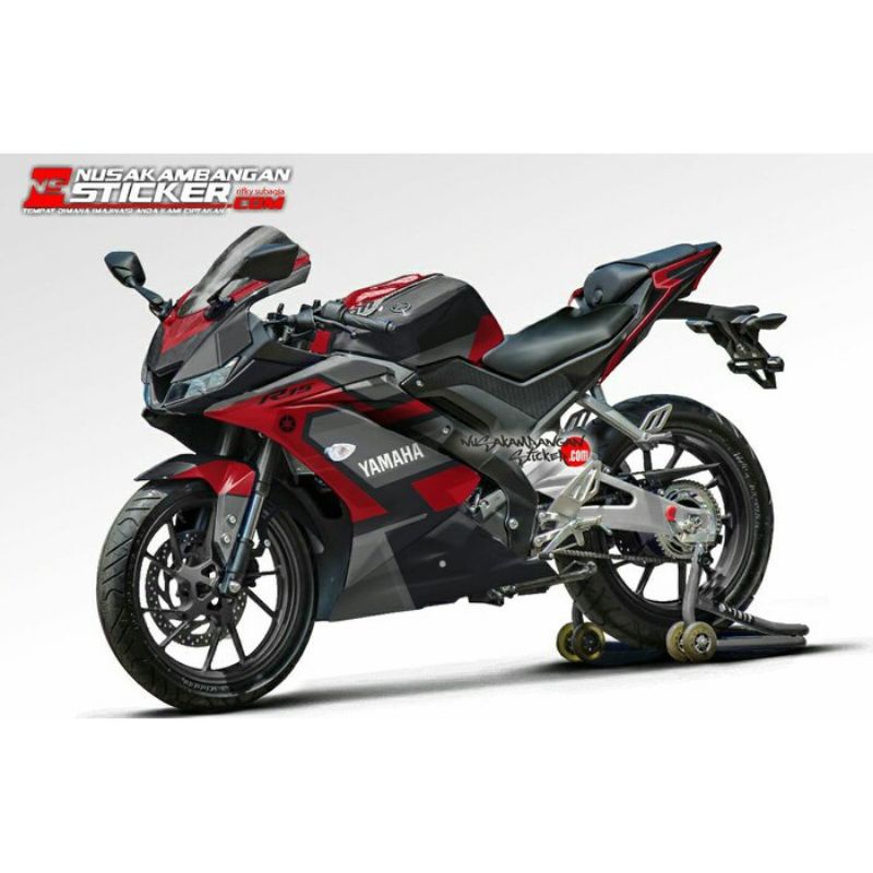Jual Decal Stiker Motor Yamaha R15 V3 Full Body Merah Abu abu Grafis ...