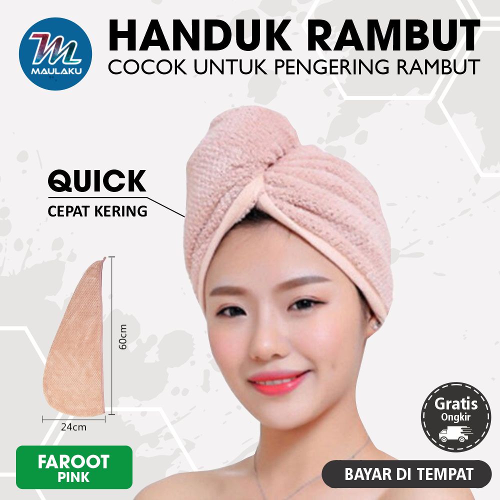 Jual Handuk Pengering Rambut Kepala Hair Wrap Quick Drying Towel ...