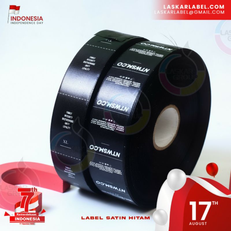 Jual label baju, label pakian ,label cap, label satin hitam,label merek ...