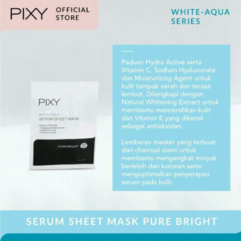 Jual Pixy White Aqua Serum Sheet Mask 20g | Shopee Indonesia
