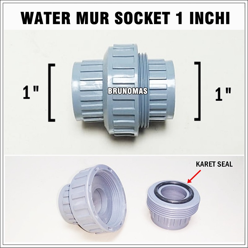 Jual Water Mur Socket 1 inchi - WATERMUR Union Socket Pipa PVC | Shopee Indonesia