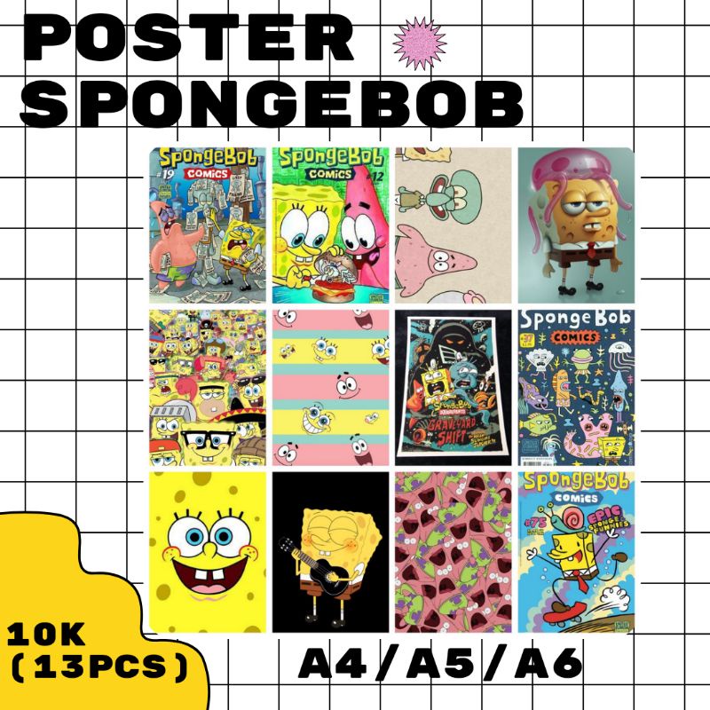 Jual Poster Dinding Aesthetic//Custom "SpongeBob" (A4,A5,A6) "BISA ...