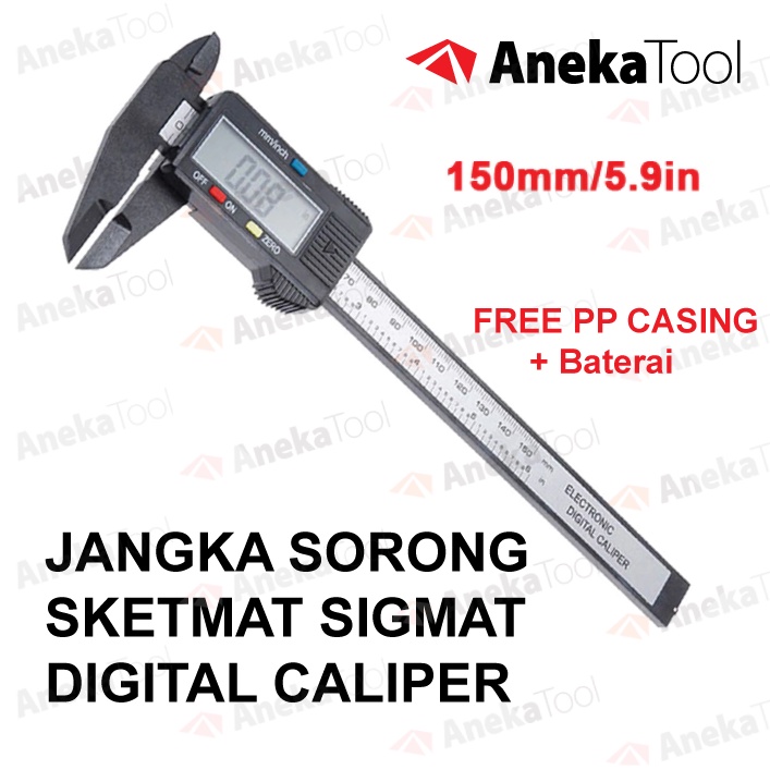 Jual Jangka Sorong Sketmat Sigmat Digital Vernier Caliper / Kaliper 150mm | Shopee Indonesia