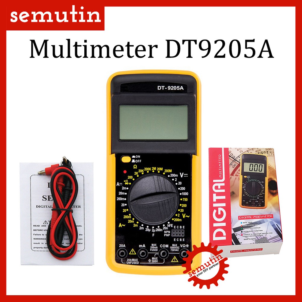 Jual Multimeter Digital DT9205A / Multitester Avometer Voltmeter ...