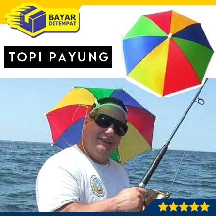 Jual Topi Payung Kepala Headband Umbrella Hat Topi Mancing Golf Unik ...