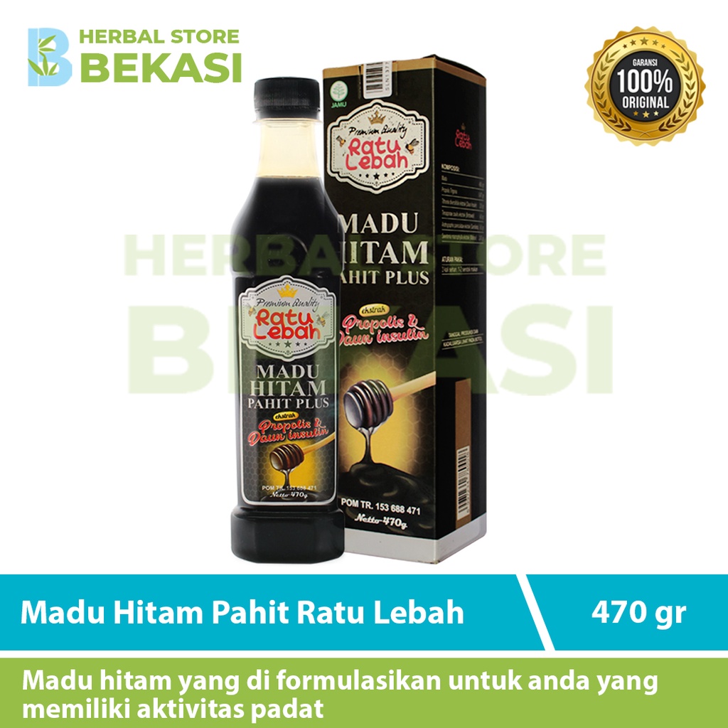 Jual Madu Hitam Pahit Ratu Lebah 470 Gr Asli Original BPOM Madu Hitam ...
