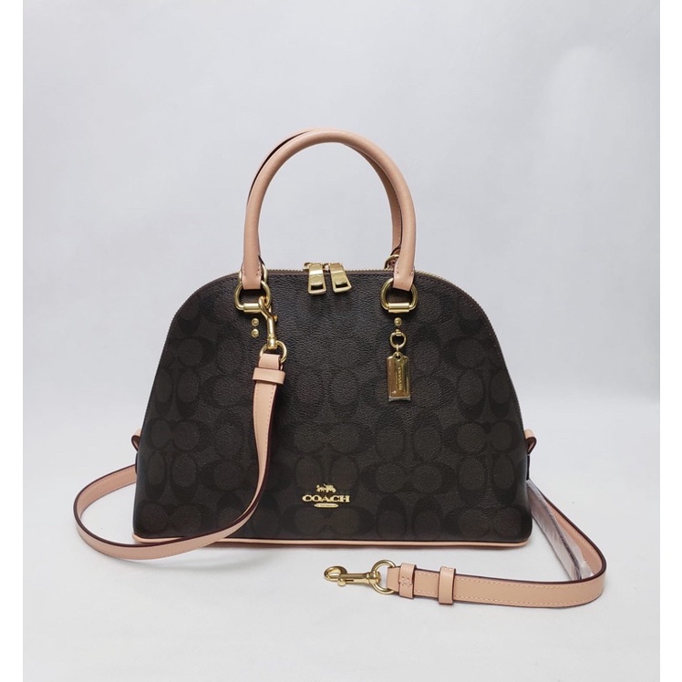 Jual Coach 2558 Katy satchel brown shell pink 30x20x10cm | Shopee Indonesia