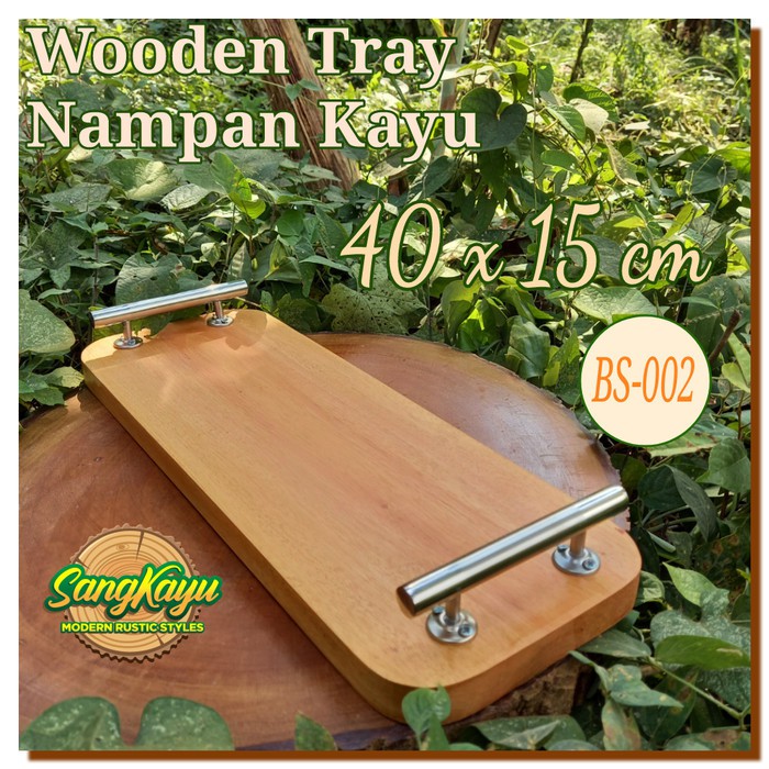 Jual SangKayu Nampan Kayu 40x15 cm BS-002 Wooden Tray Nampan Saji ...