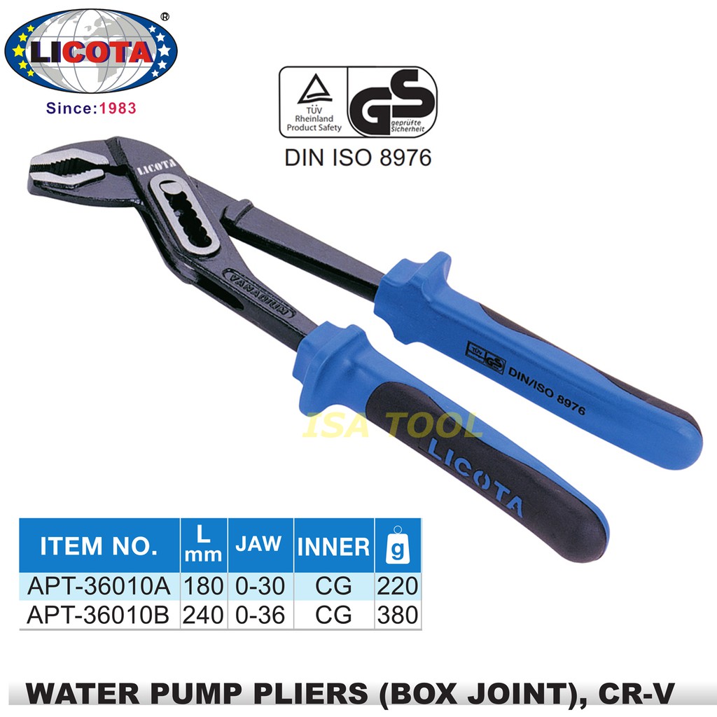 Jual TANG POMPA AIR LICOTA WATER PUMP PLIERS ( BOX JOINT ) APT36010A ...