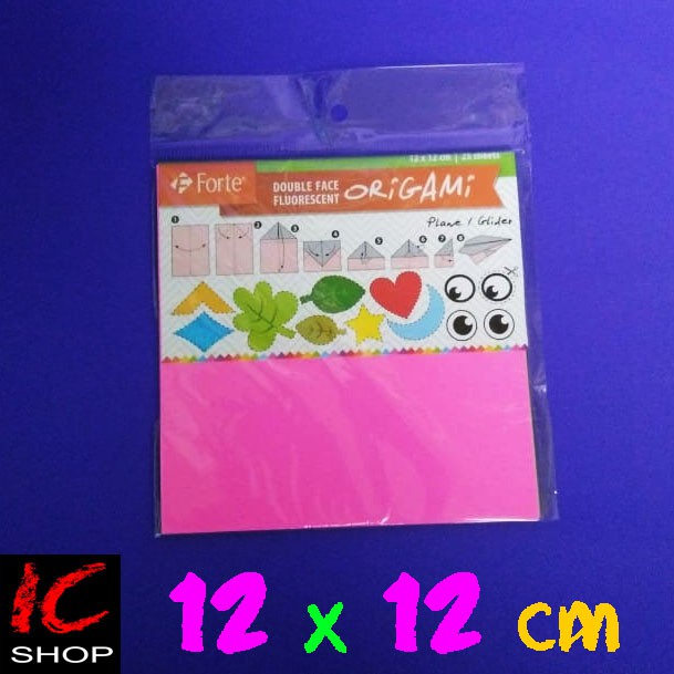 Jual Kertas lipat origami 12x12 cm - FORTE - 2 muka | Shopee Indonesia