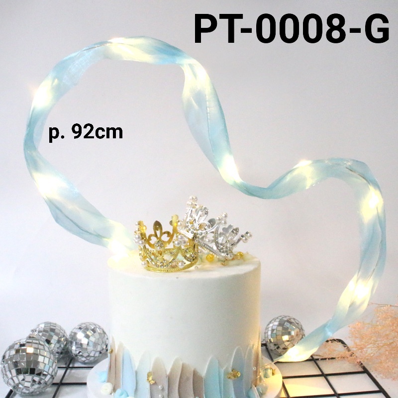 Jual GR-PT-0008 Cake topper hiasan kue pita putih pink biru ungu hitam ...