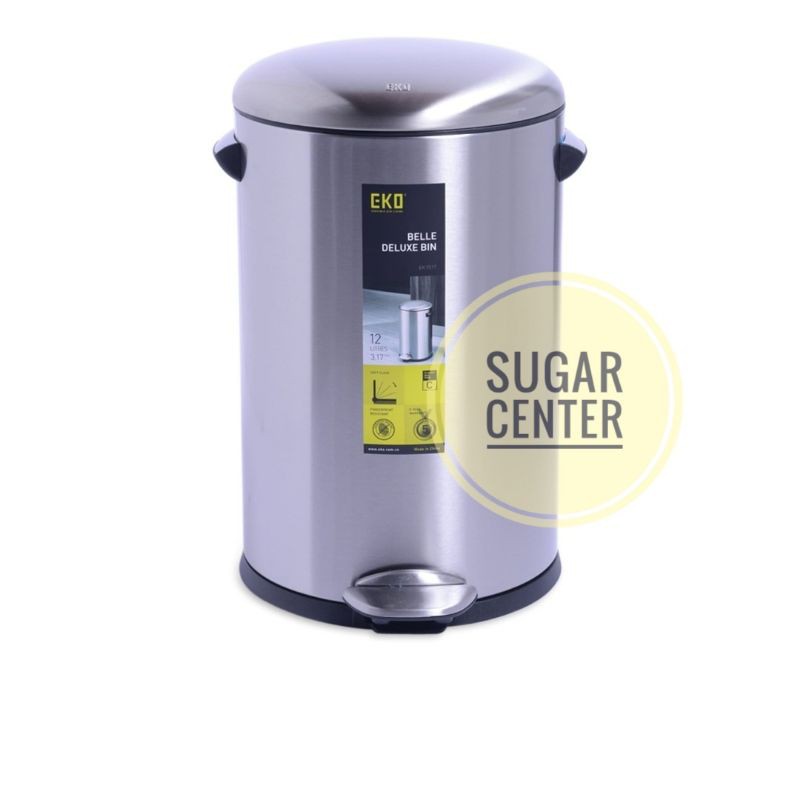 Jual Eko Tempat Sampah 12 Liter Stainless/Tempat Sampah Pedal Silver Chrome/Tempat Sampah Injak ...