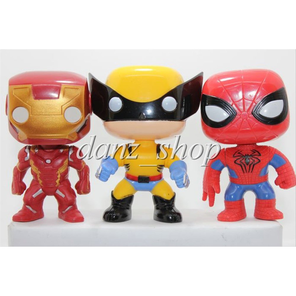 Jual Pop Funko Bootleg Marvel Heroes Wolverine - Spiderman - Iron Man ...
