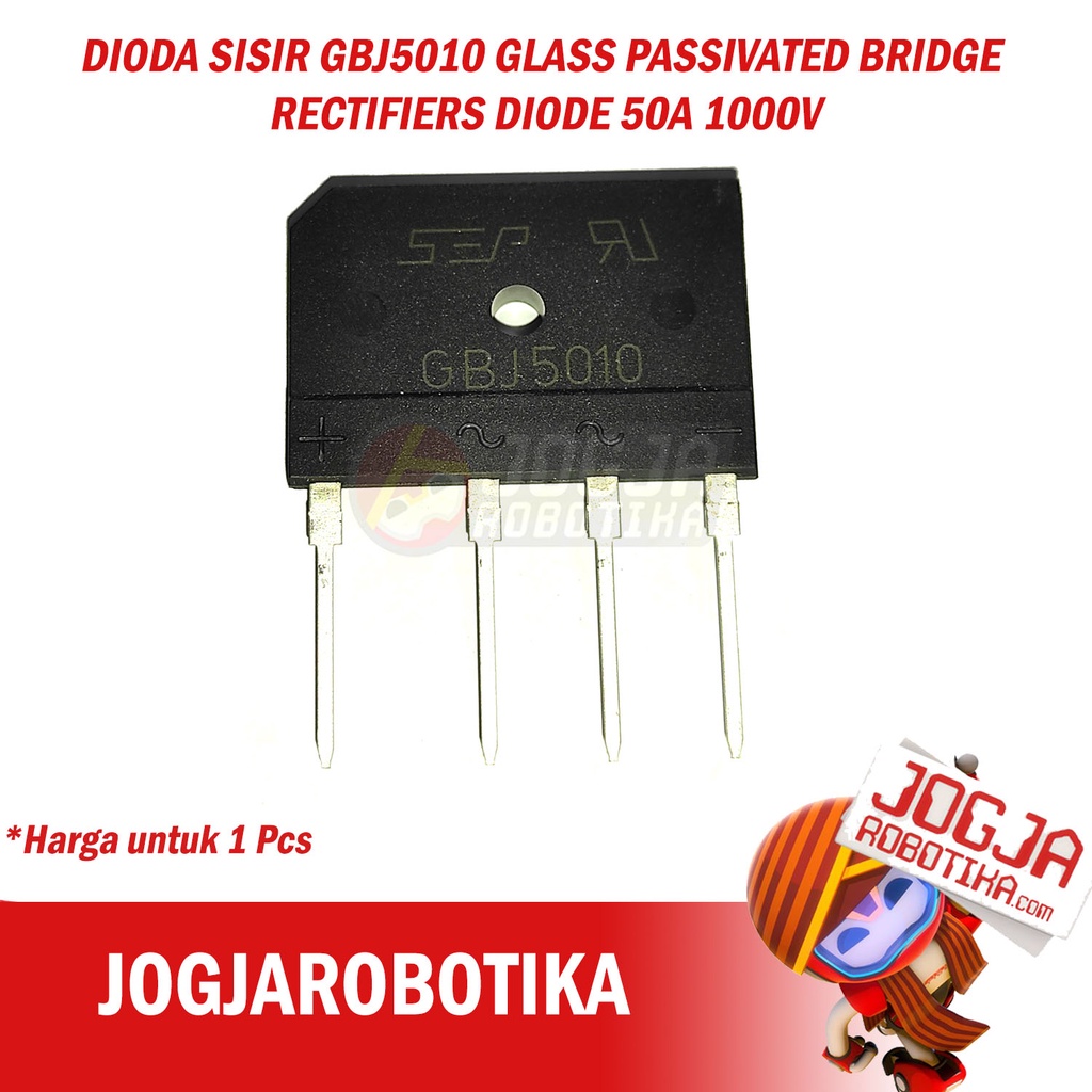 Jual DIODA SISIR GBJ5010 GLASS PASSIVATED BRIDGE RECTIFIERS DIODE 50A ...