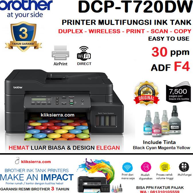 Jual BROTHER DCP-T720DW Printer Ink Tank Multifunction T720 WiFi Duplex ADF | Shopee Indonesia