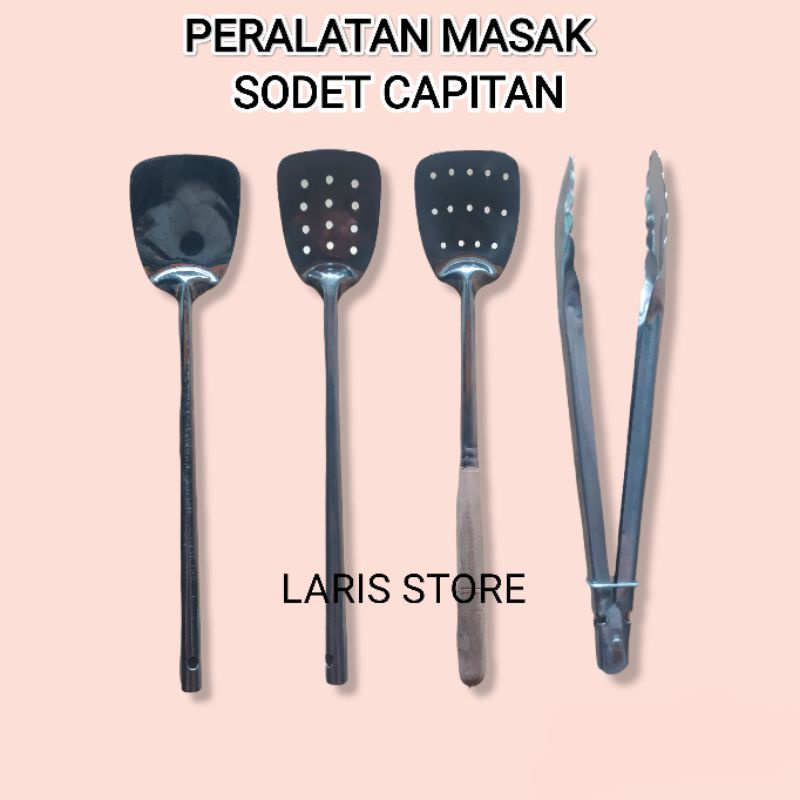 Jual SODET SPATULA STAINLESS KAYU / SODET CAPITAN MASAK SERBAGUNA SODET ...