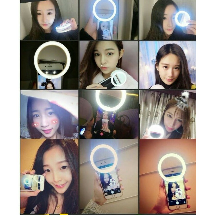 Jual Selfie Ring Light LED Putih Handphone Smartphone - Hitam | Shopee ...