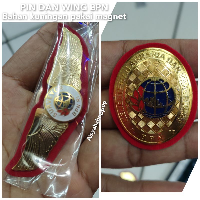 Jual PIN DAN WING BPN RI BAHAN KUNINGAN pakai magnet | Shopee Indonesia