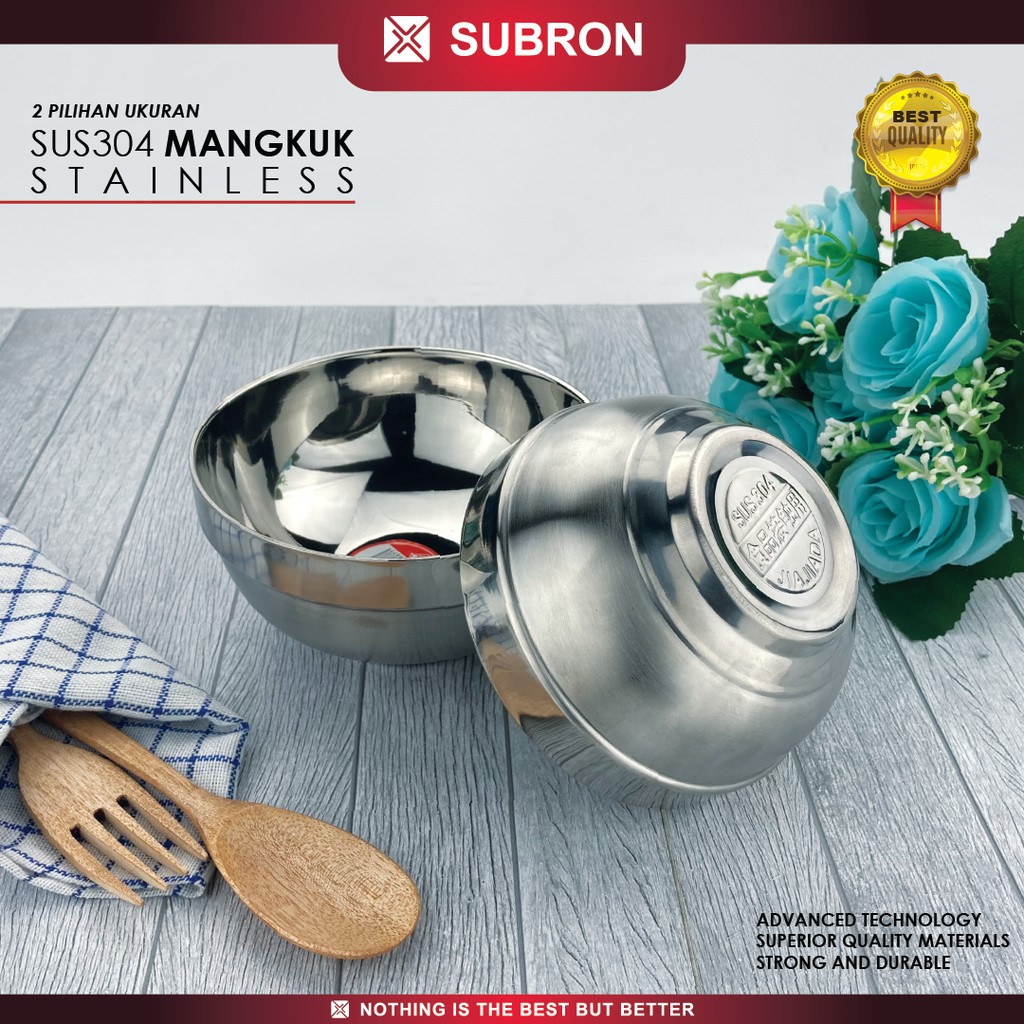 Jual SUBRON SUS 304 Mangkuk Stainless Food Grade China bowl 2 Lapis ...