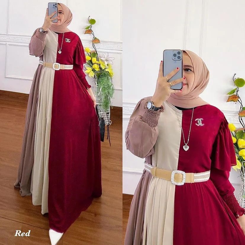 Jual Gamis Lebaran 2024 Terbaru VIOLA RAINBOW DRESS MC KAIN CERUTY ...