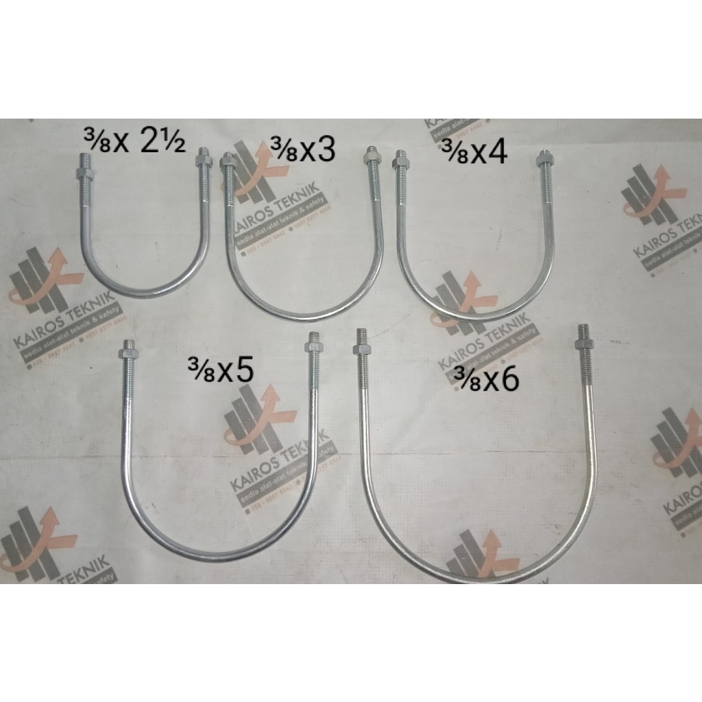 Jual Baut U / U Bolt / Klem Pipa/ Baut U 3/8 x 2 1/2" - 3/8 x 6 ...
