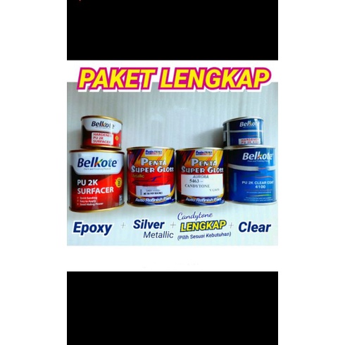 Jual Paket Lengkap Epoxy Surfacer Belkote + Silver Metallic + Candy ...