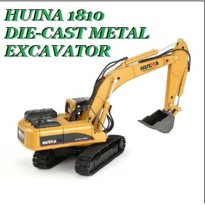 Jual Diecast Metal Huina 1810 Excavator Die Cast Toy Model 1:60 Die ...