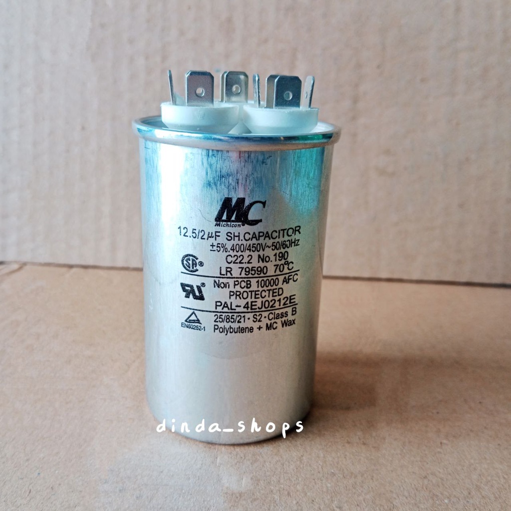Jual KAPASITOR AC / CAPACITOR AC MERK MC LG 3 KAKI 12,5/2 uF (12,5/2 MIKRO) | Shopee Indonesia