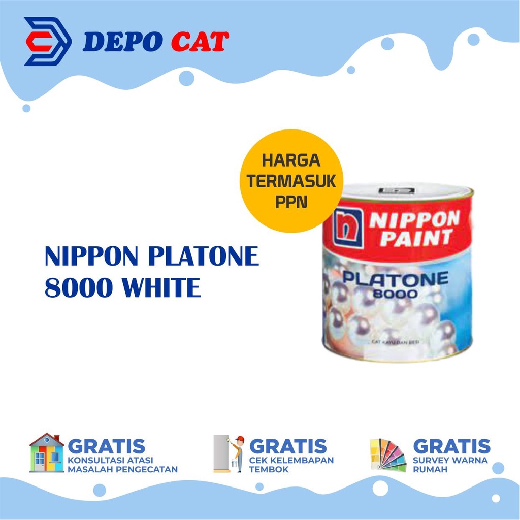 Jual Nippon Platone 8000 White 2,5L | Shopee Indonesia