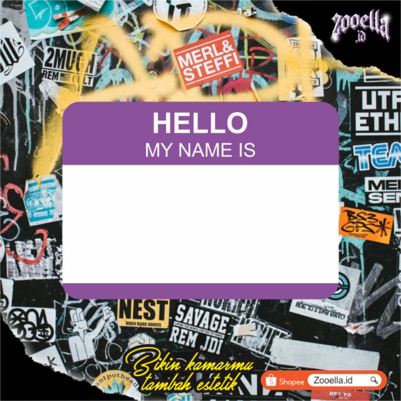 Jual STICKER HELLO MY NAME IS | STICKER TAG GRAFFITI | STIKER NAMA ...