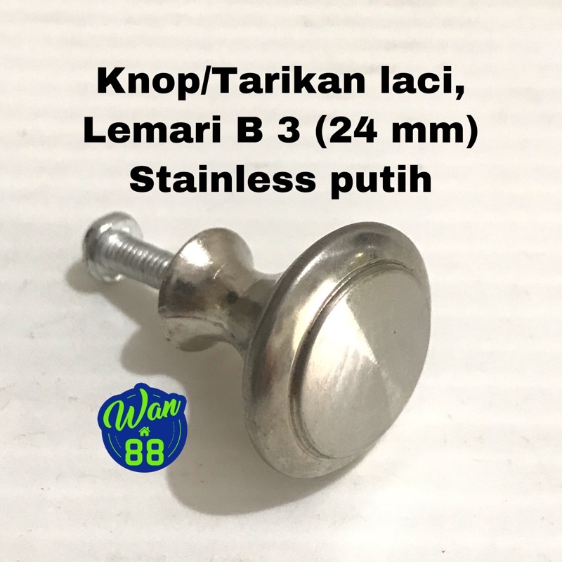 Jual Knop putih Stainless/ tarikan laci,lemari,pintu Boda B3 ( 24 mm ...