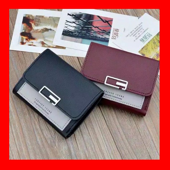 Jual Dompet lipat Wanita Murah mini Kecil stylist hitam merah pink abu ...